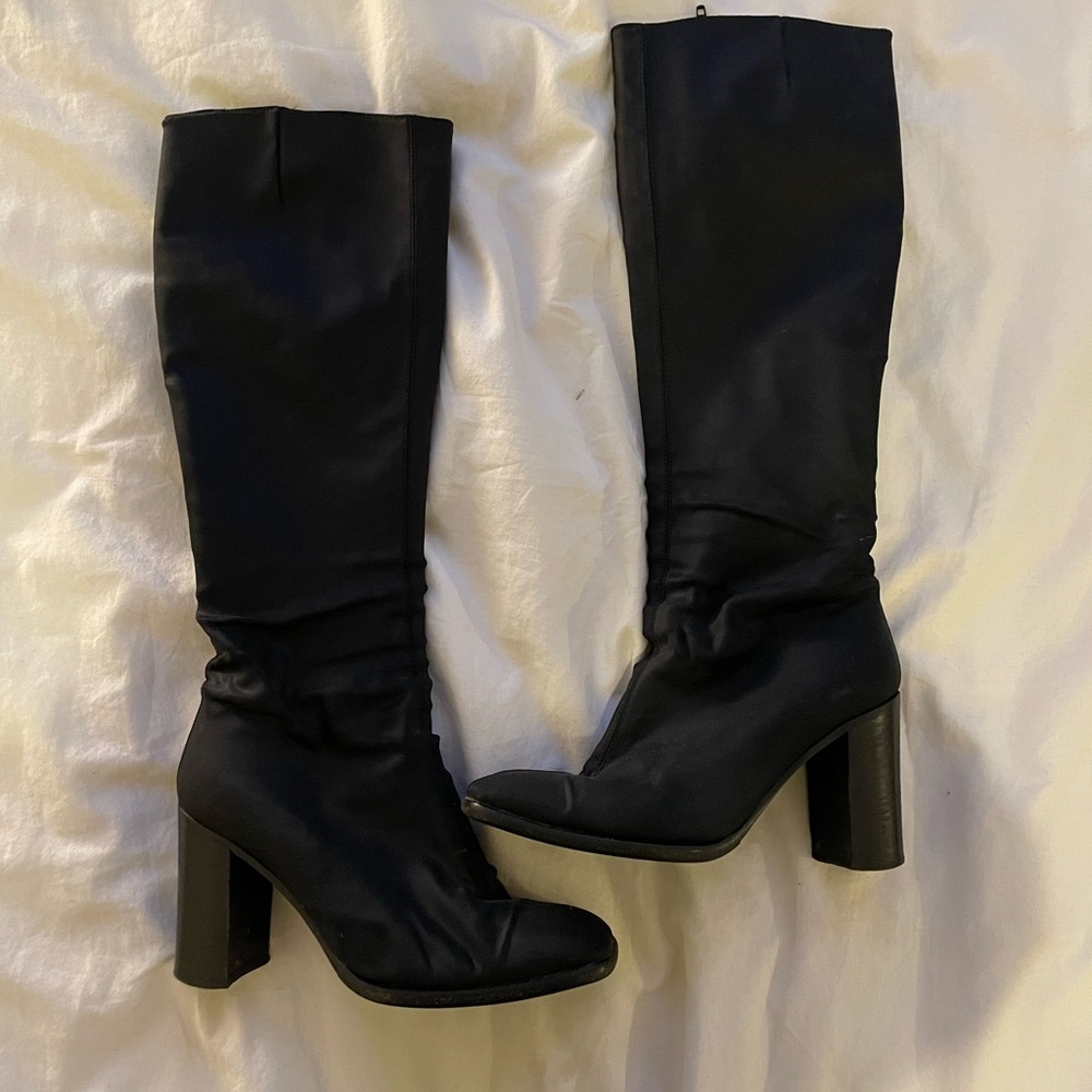 Knee High Italian Made Leather Boots - Gem